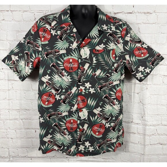 Coca Cola | Shirts | Cocacola Classic Bottle Hawaiian Short Sleeve ...